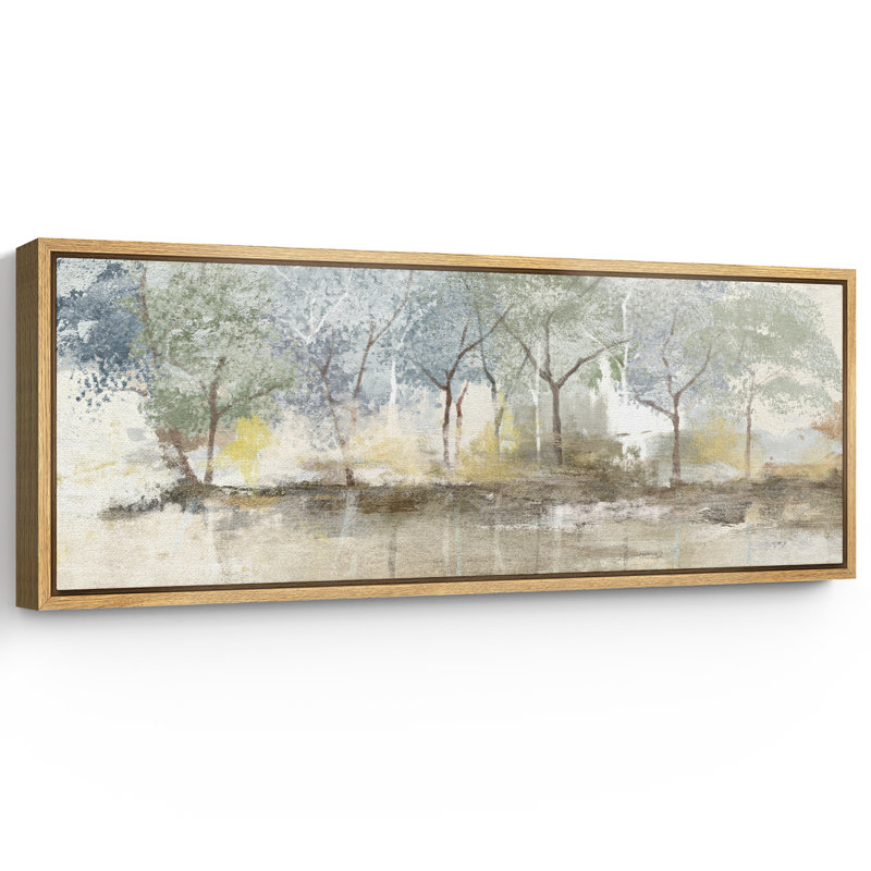 wall26 Rustic Abstract Forest Landscape Extra Large Framed Wall Art Oversized Canvas Print | Wayfair